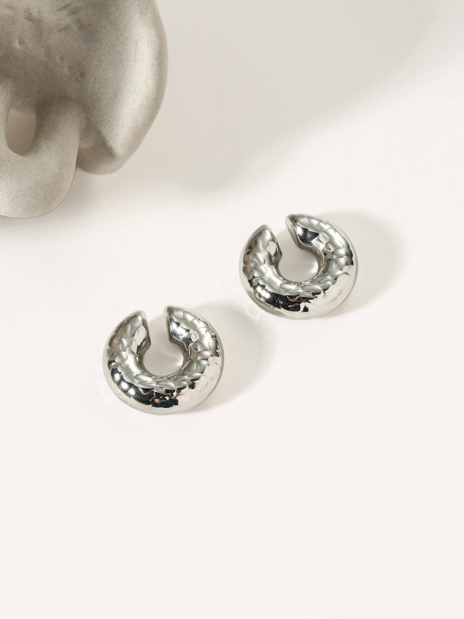 Chunky Textured Ear Cuffs in Stainless Steel - Edgy Chic – Someone & HerOwn